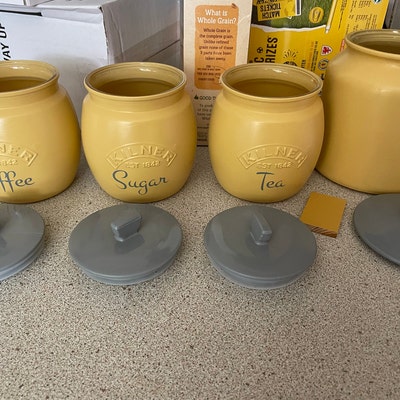 Sage Green Tea Coffee Sugar Canisters Biscuitutensil Jars - Etsy