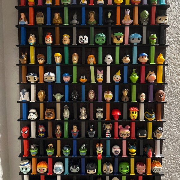 Zigzag Rows 10" Wide PEZ Dispenser Display Shelf Stadium Style - Fits ...