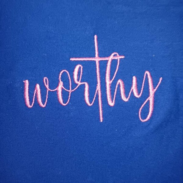 Worthy Cross Christian Embroidery Design Satin Stitch Two Sizes Hat ...