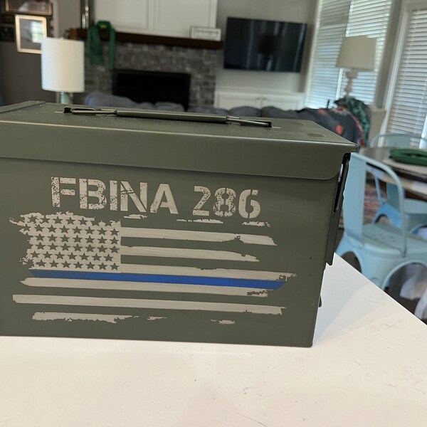 Engraved Ammo Box Police Officer Law Enforcement Badge Cop Fireman EMT ...