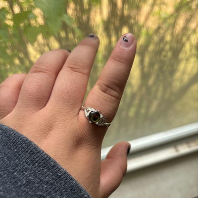 14K Gold Mood Ring, Dainty Ring for Women, Feeling Stone Ring, Colorful ...