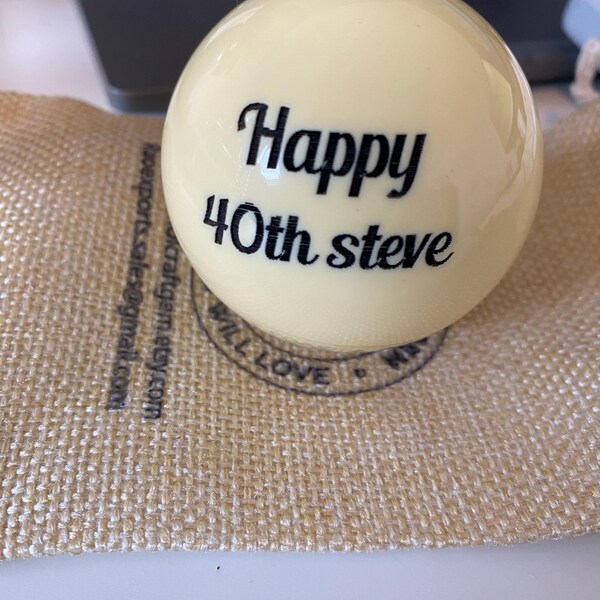 Your Name Monogram Custom Pool and Billiard Cue Ball - Great Gift for ...