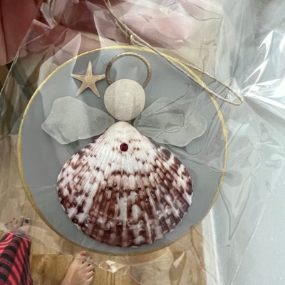 Angel/shell Angel/guardian Angel/ Sanibel Shell Ornament - Etsy