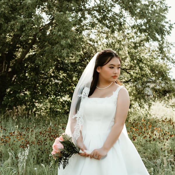 White Taffeta Mini Wedding Dress – Corset Bodice, Square Neckline ...