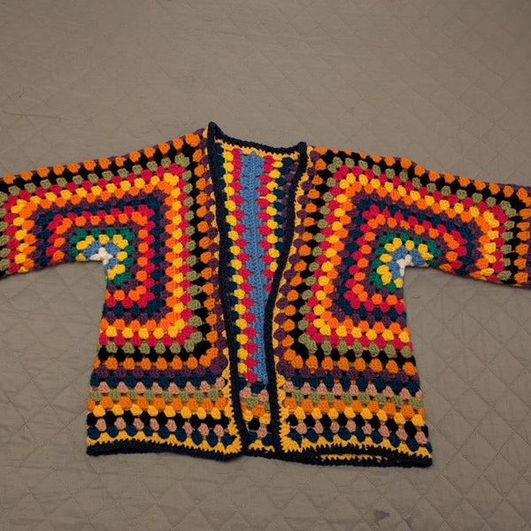 Crochet Jacket Pattern, Granny Square Jacket Pattern, Crochet Waistcoat Pattern, Granny Square ...