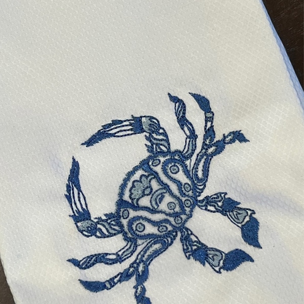 Bohemian Chinoiserie Sea Crab Tropical Water Ocean Marine Maritime ...