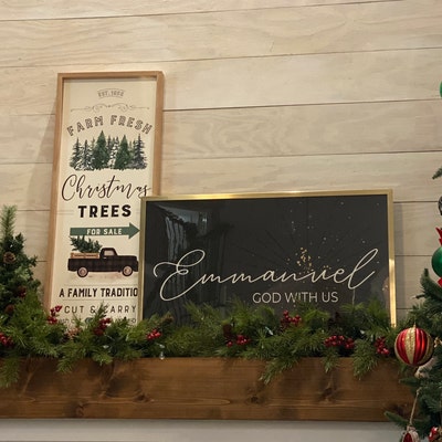 Emmanuel God With Us Poster Christmas Wall Art Hymn Sign O Come ...