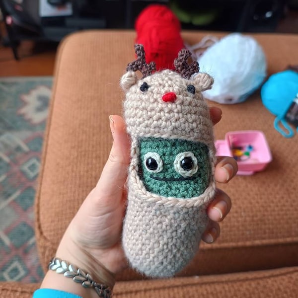 Christmas Pickle and Costumes Crochet Pattern Tree Topper Ornament PDF ...