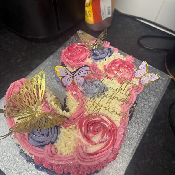 10pcs Blue Butterfly Cake Topper Set With Wire Sticks and Glue Dots ...