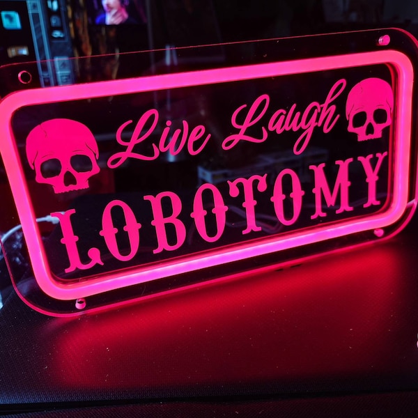 Live Laugh Lobotomy Neon Sign, Halloween Neon Sign, Gothic Home Decor ...