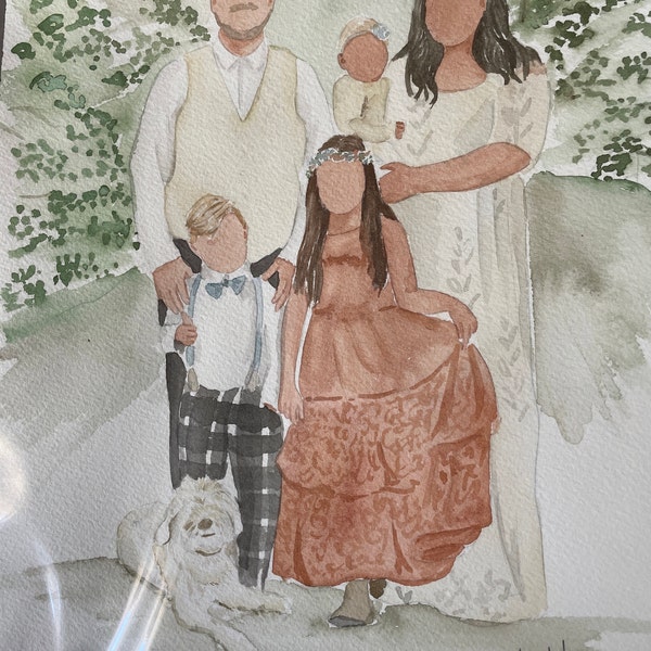 Custom Faceless Family Portrait | Hand-painted Watercolor Art ...