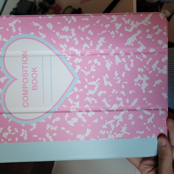 Composition Book Pastel Pink and Blue iPad Case Notebook Cute Kawaii ...