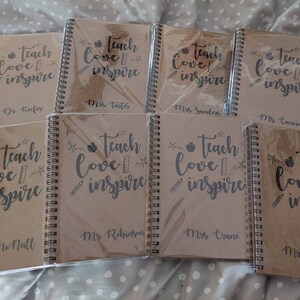 Teach Love Inspire Personalized Teachers Notebook Journal Gift - Etsy