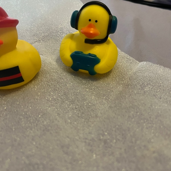 Gamer Gaming Themed Yellow Rubber Duck Ducks - Headset Games Game ...
