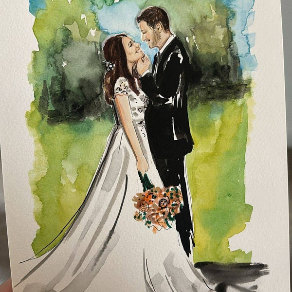 Personalised Couples Gift , Hand Painted Couple Paper Anniversary ...