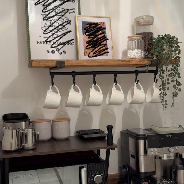 Hanging Rail for Cups/utensils/mug Available in 60/80cm to Fit Under ...