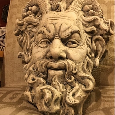 Classic Green Man Wall Hanging/sconce Greenman-fantasy Art-face Plaque ...