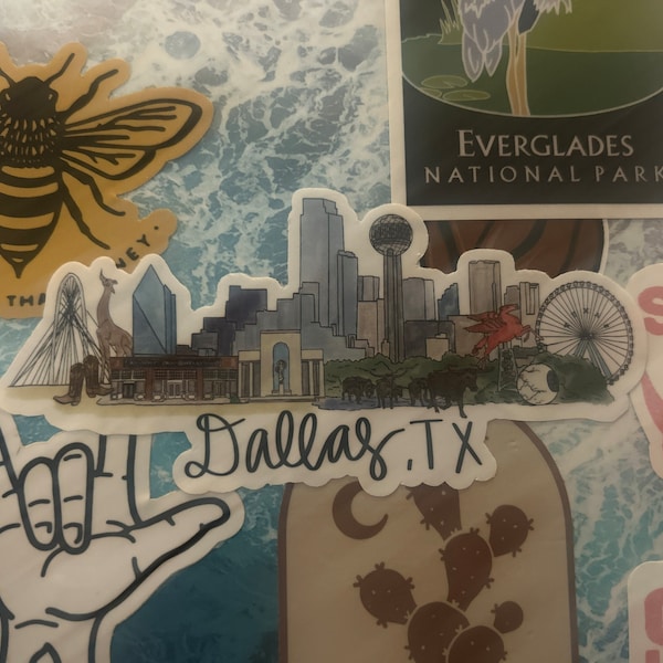 Dallas Texas TX Skyline/landmark Sticker - Etsy