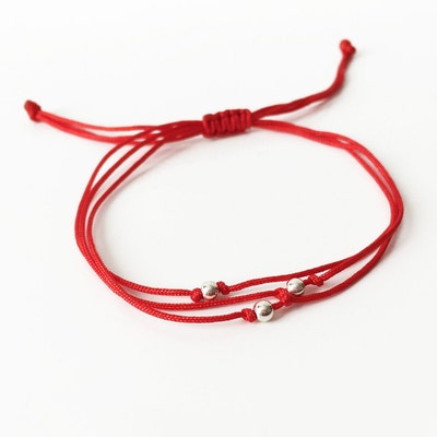 RED KABBALAH & a 14K Gold Filled Round Bead Bracelet Traditional Red ...