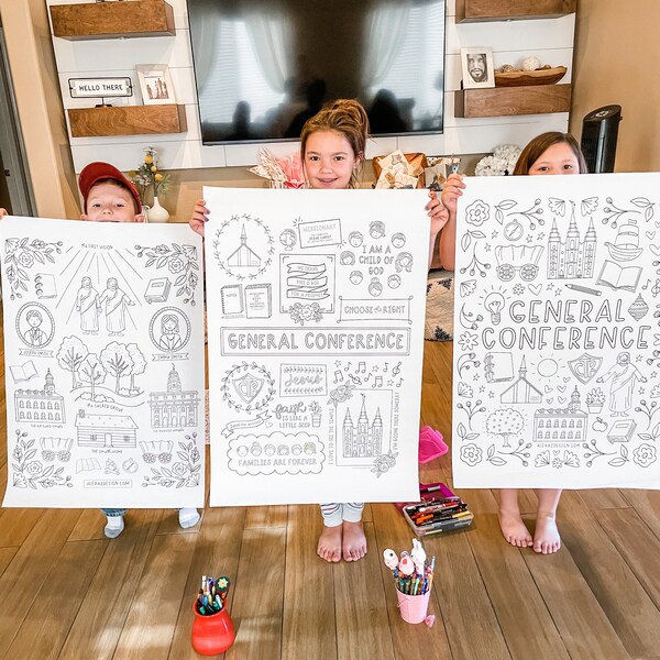 Giant General Conference Coloring Poster - Restoration Coloring Page - Etsy