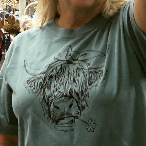 Highland Hairy Cow Screen Print Transfer (low Heat Formula) // Ready to ...