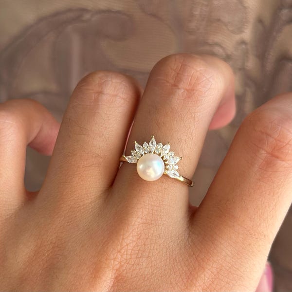 The Pearl Ring is an Elegant and Unique Ring Decorated With Real Pearls ...