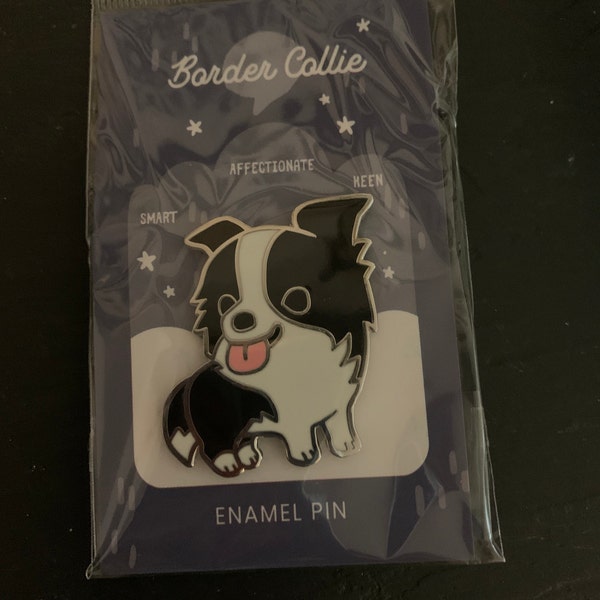 Border Collie (black and White) Pin - Etsy