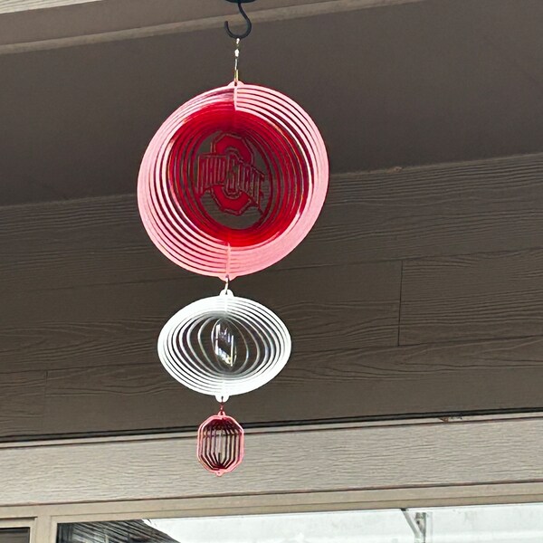 Ohio State Buckeyes Red Swirly Metal Wind Spinner - Etsy