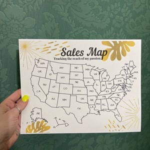 Sales Map Tracker Printable United States Etsy Sales Map, Goal Map ...