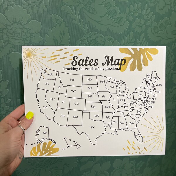 Sales Map Tracker - Printable United States Etsy Sales Map, Goal Map ...