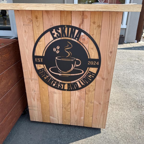 Personalized Coffee Bar Metal Sign, Coffee Bar Decor, Coffee Sign ...