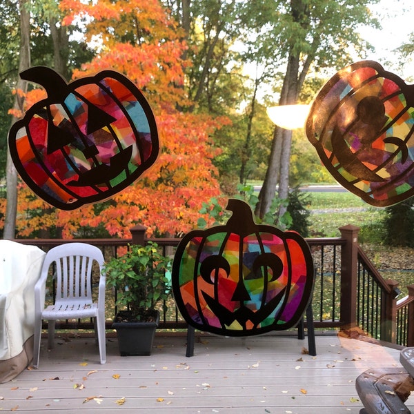 Pumpkins Suncatcher Kit, Halloween Crafts for Kids, Fall Class Party ...