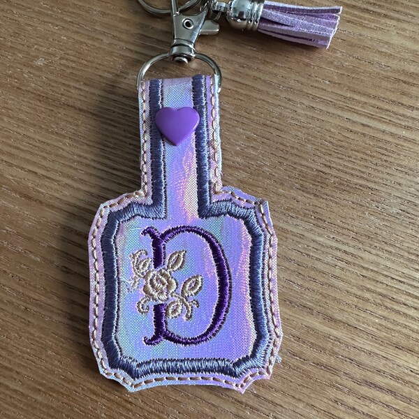 Monogram ITH Full Embroidery Alphabet A-Z Snap Tab Key Fob. Dst Pes Jef ...