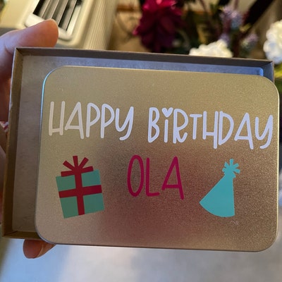 Gift Card Box Personalized Gift Card Tin Gift Box Custom Gift Container ...