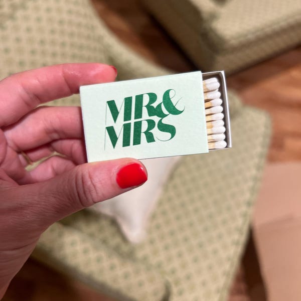 Custom MR & MRS Matchboxes - Wedding Favor Matches, Wedding Decor ...