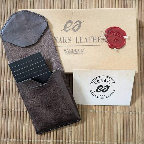 Genuine Leather Wallet With Pen Holder Notebook Luxury Small Wallet ...