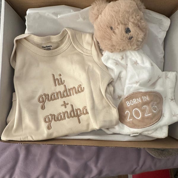 Embroidered Hi Grandma and Grandpa ONESIES® Brand, Hello Grandma ...