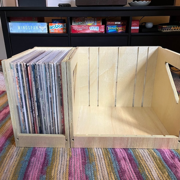 Vinyl LP Record Storage Crate Stackable - Etsy