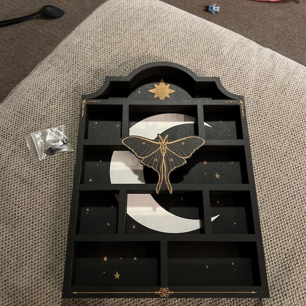 Luna Moth Shelf | Apothecary Cabinet | Crystal Shelf | Oddities Display ...