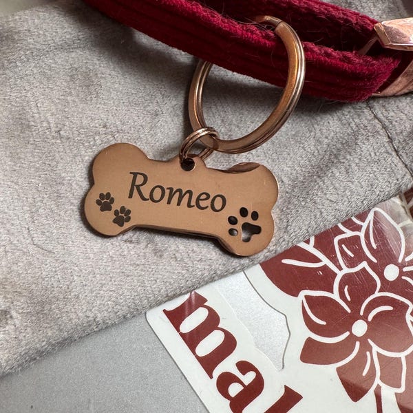 Cute Dog Tag Personalized for Dog, Custom Bone Dog Tags, Dog Name Tags ...