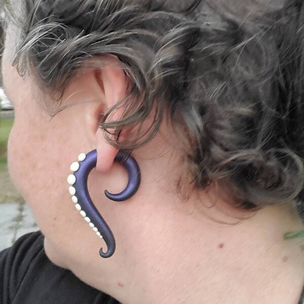 Octopus Tentacle Earrings for Stretched Lobes - Fake, 2g, 0g, 00g, 7/16 ...