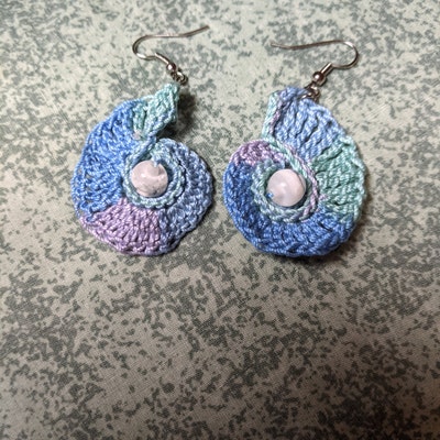 Crochet PATTERN Sea Shell Earrings, Summer, Beach Wedding, Ocean Theme ...