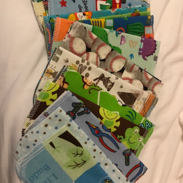 5 Extra-large Flannel Handkerchiefs Set of Five Select Your Own Designs ...