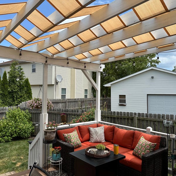 Custom Wave Shade Cover for Pergola: UV Resistant Patio & Garden Sun ...