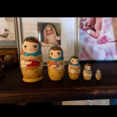 Lace, Russian Nesting Dolls-5piece Set, Uniquely Handmade Designed ...