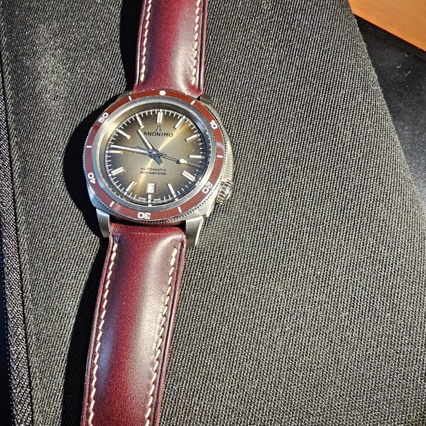 Brown Leather Watch Strap Band, Handmade Padded Watch Band 16mm 17mm ...