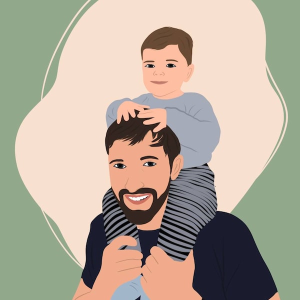Custom Dad Portrait - Personalized Father's Day Gift - Unforgettable ...