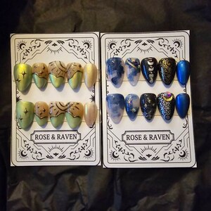 Raven Inspired Press on Nail Set - Etsy