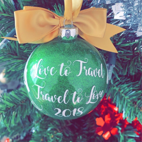 Personalised World Map Christmas Tree Bauble Gift, Travel Gift, Cabin ...