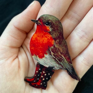 Wooden Brooch Pin dry Feet Vintage Redbrest Robin - Etsy Australia